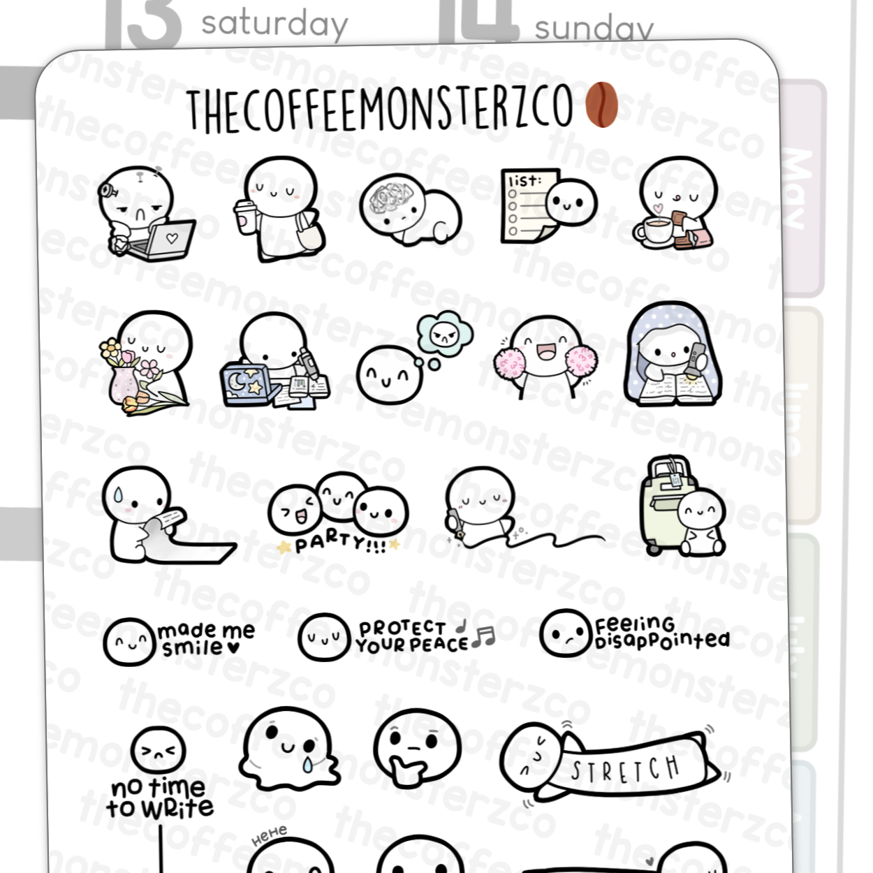 Hand Drawn Stickers and Stationery – TheCoffeeMonsterzCo