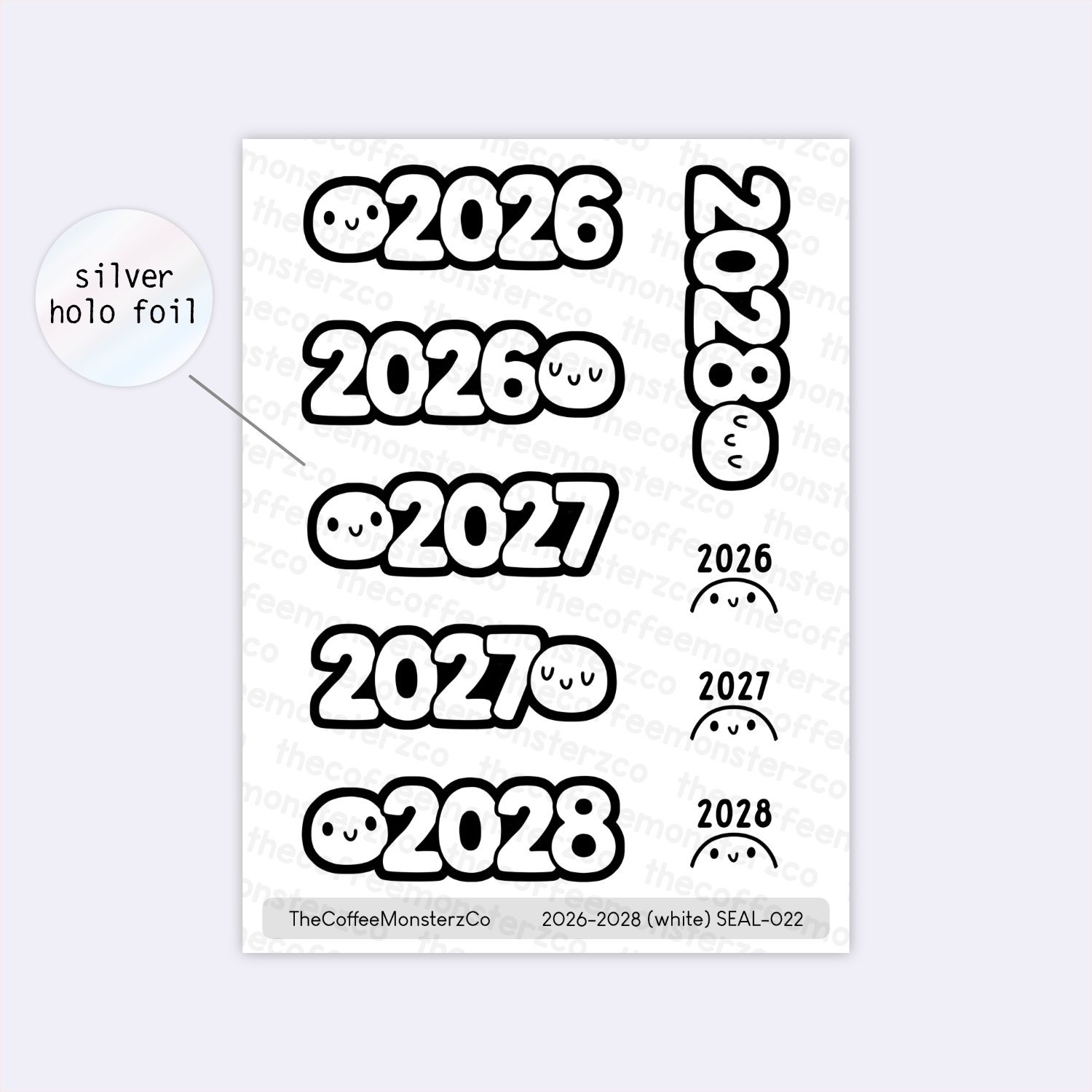 2026, 2027, 2028 - Sticker Seals – TheCoffeeMonsterzCo