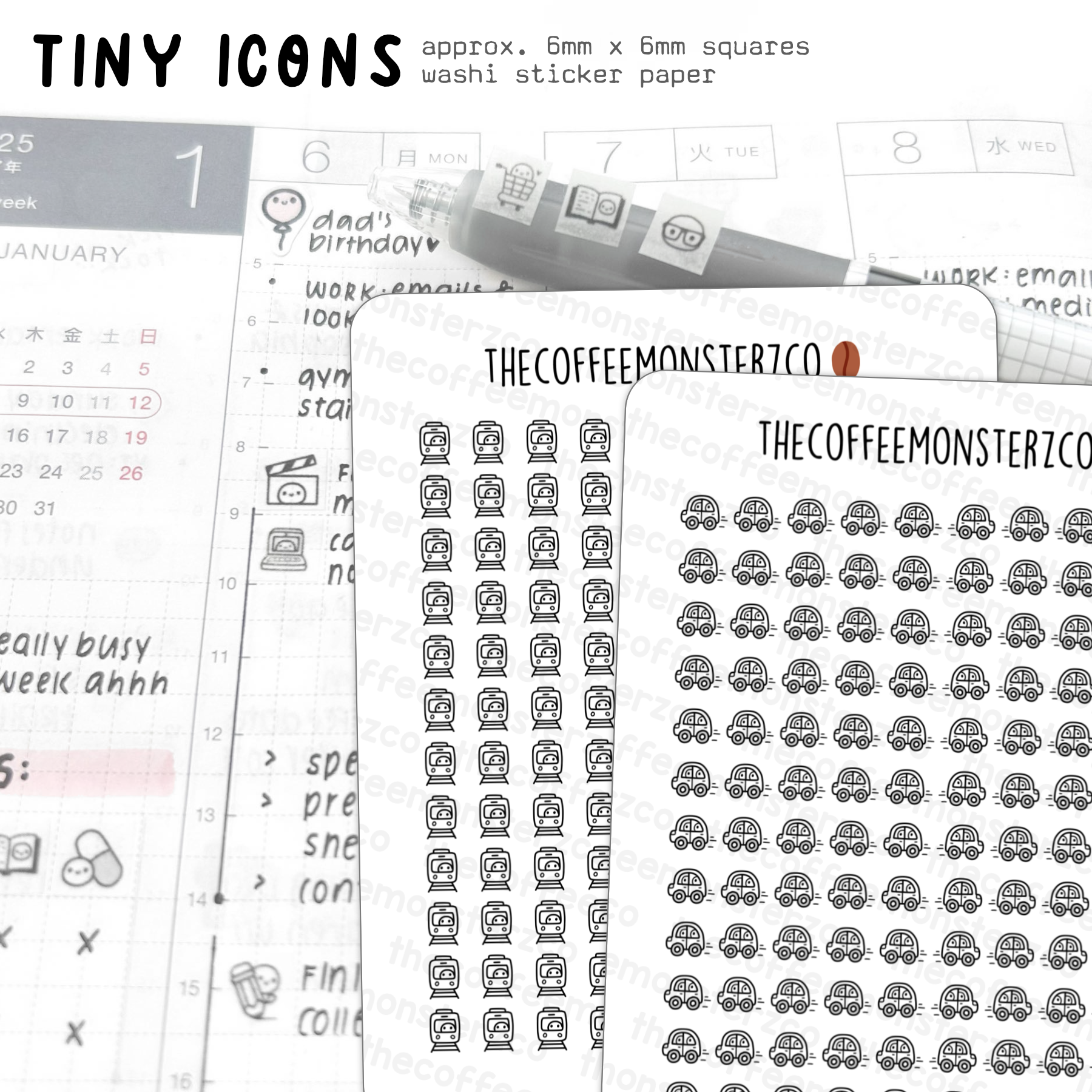 Washi Paper Stickers – TheCoffeeMonsterzCo